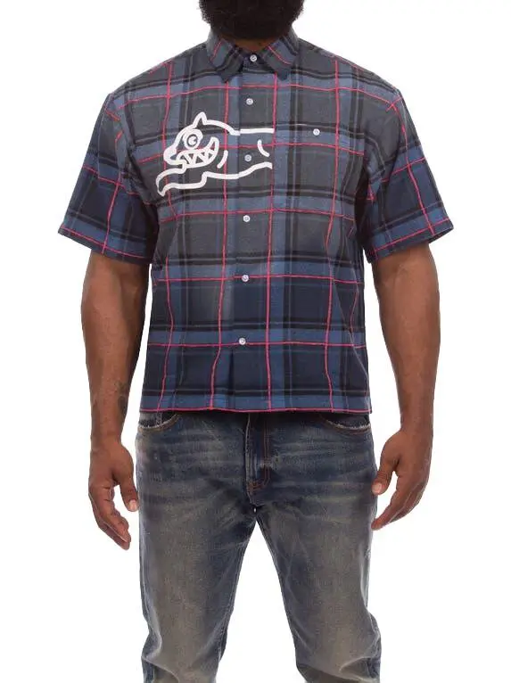 ICECREAM Snow Cone Plaid Short Sleeve Button-up Shirt - Surf The Web