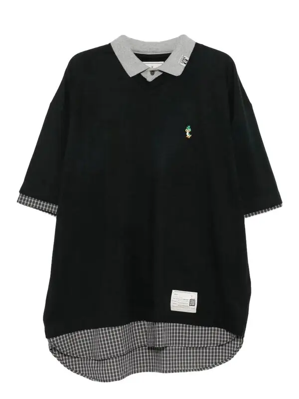 Mihara Yasuhiro Layered-design Logo-patch T-shirt - Black