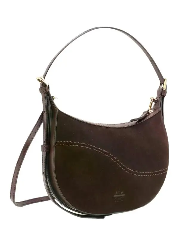 ATP ATELIER Mini Silea Suede-panelled Curved Shoulder Bag - Brown