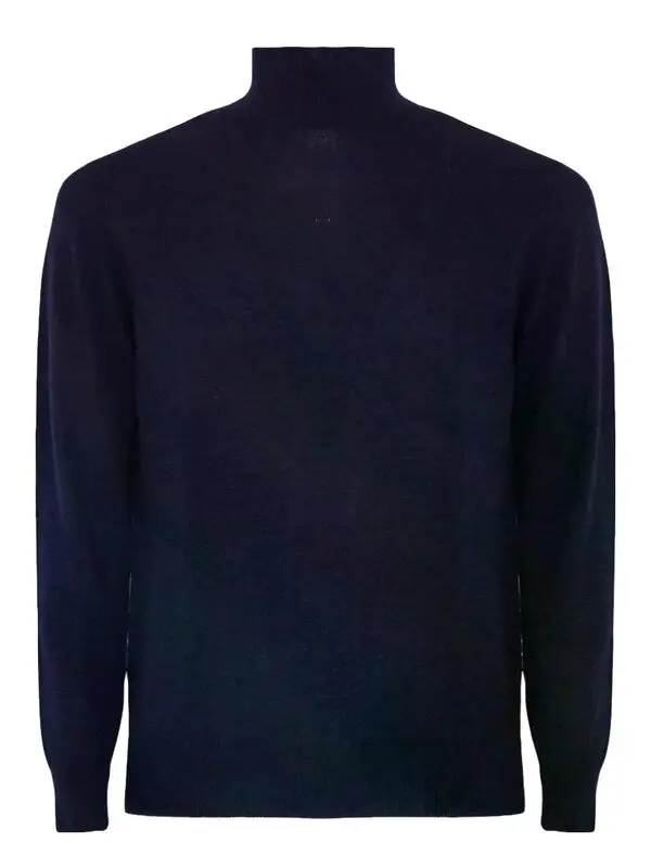 CRUCIANI Fine Knit Roll Neck Sweater - Blue