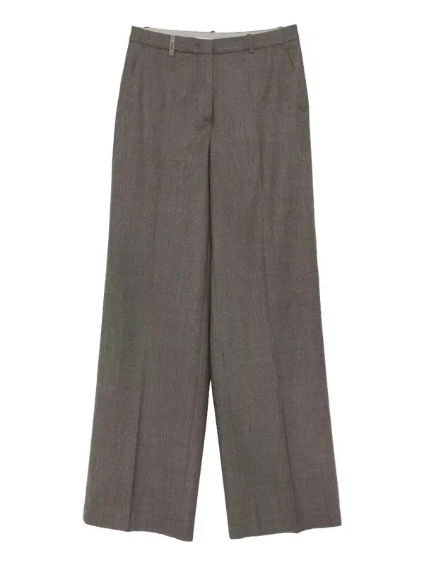 Peserico Pressed Crease Wide Leg Trousers - Grey