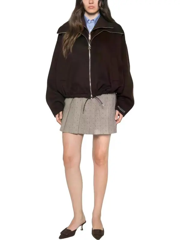 P.a.r.o.s.h Crystal-embellished Pleated Mini Skirt - Neutrals