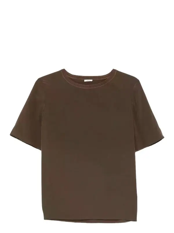 JOSEPH Rubin Silk T-shirt - Brown