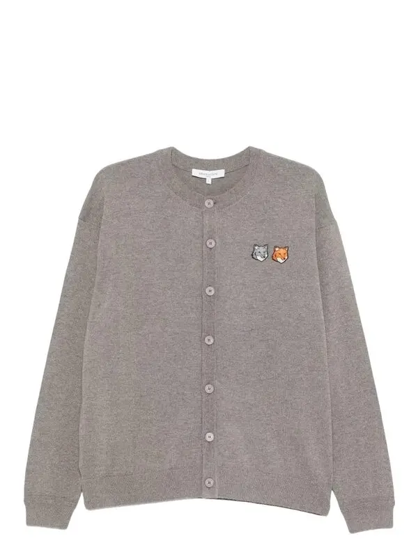 Maison Kitsuné Double Fox Head Cardigan - Grey