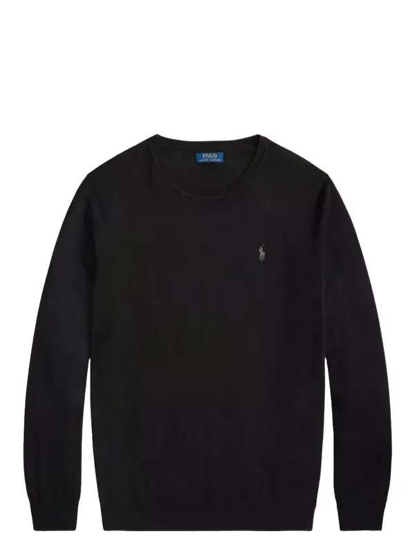 Polo Ralph Lauren Embroidered Pony Wool Sweater - Black