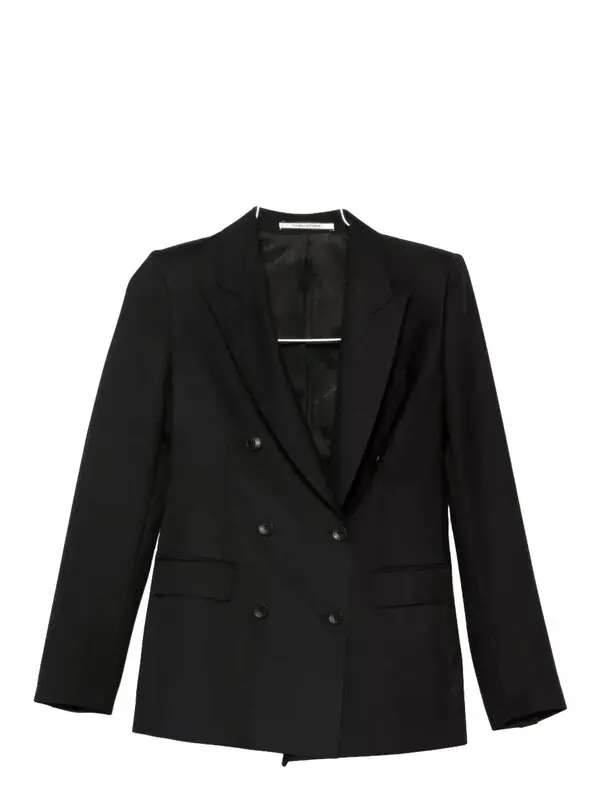 Tagliatore Peak-lapel Double-breasted Suit - Black