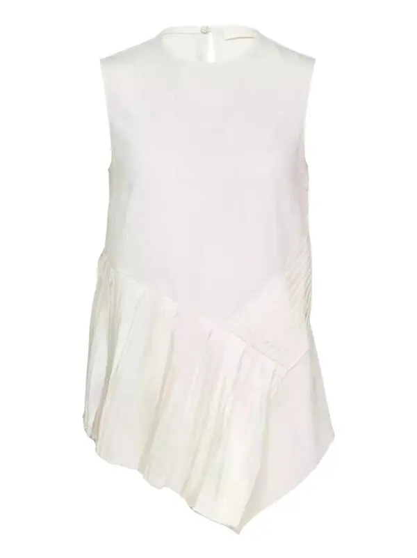 CLUB21 Pleated Asymmetrical Top - White