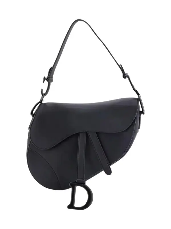 Dior Ultra Matte Saddle Handbag Leather Medium Shoulder Bag - Black