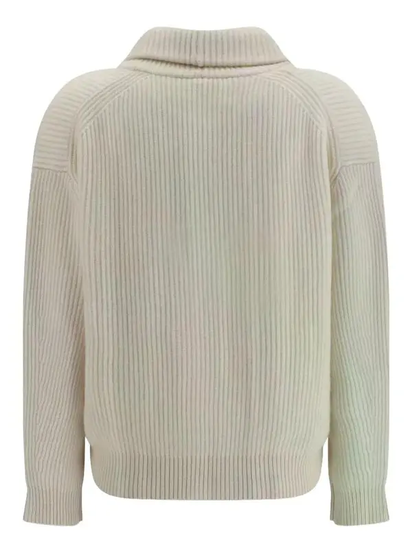 FORTE_FORTE Ribbed Shawl-collar Cardigan - Neutrals