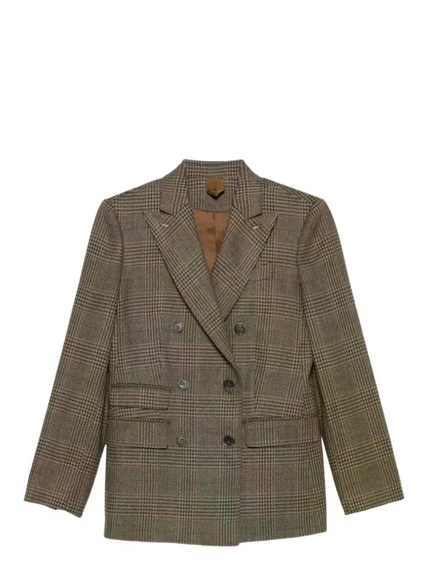 Max Mara Double-breasted Checked Blazer - Brown