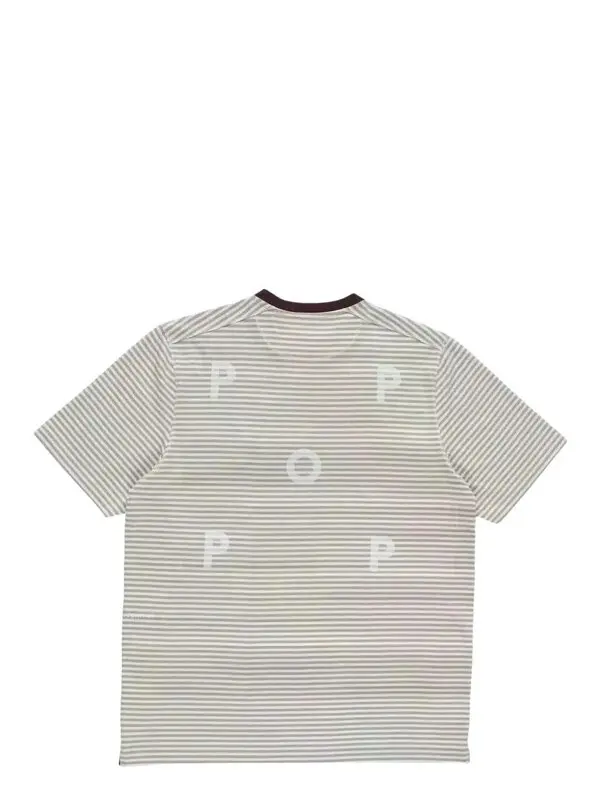 POP TRADING COMPANY Pop Striped Logo T-shirt - Grey