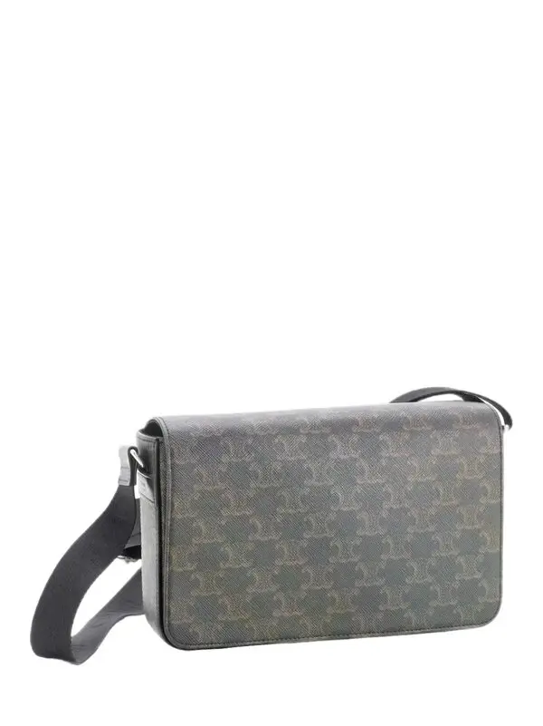 Celine Triomphe Coated Canvas Medium Messenger Bag - Black