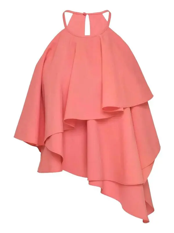 CLUB21 Tiered Asymmetric Halter Top - Pink