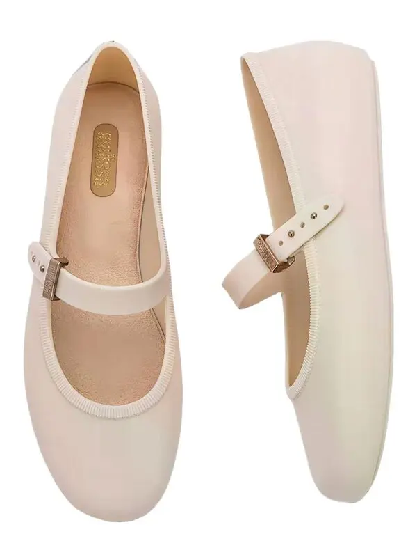 Melissa Soft Buckle-fastening Ballet Flats - Neutrals