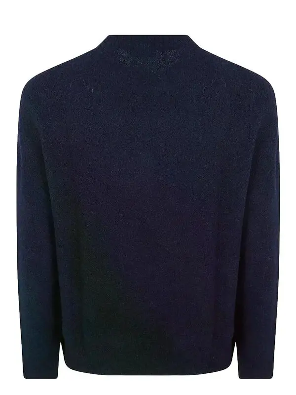 BALLANTYNE Crew Neck Long Sleeve Wool Sweater - Blue