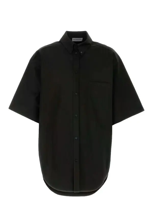 Balenciaga Logo-patch Oversized Shirt - Black