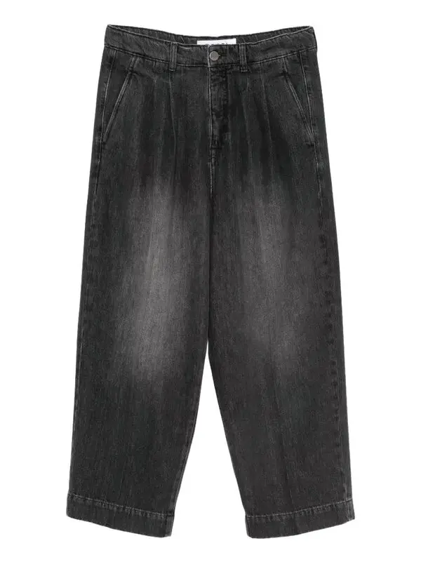 ROSSI Noa Pleated Jeans Washed - Black
