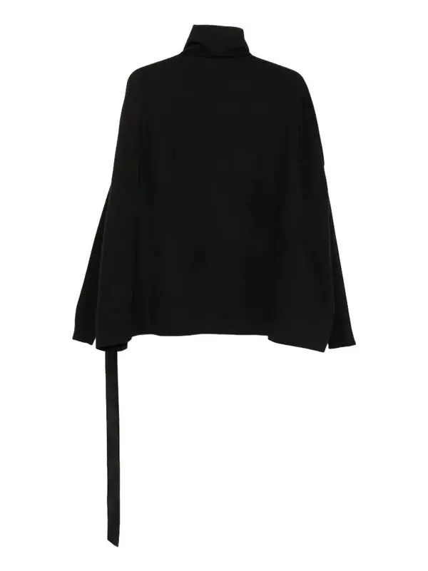 Rick Owens Asymmetric Zip Funnel Neck Sweatshirt - Black