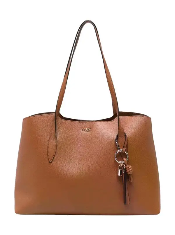 Guess Melody Logo-plaque Leather Shoulder Bag - Brown
