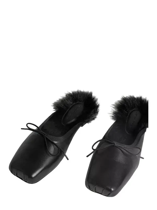 Simone Rocha Leather Mules With Bow Detailing - Black