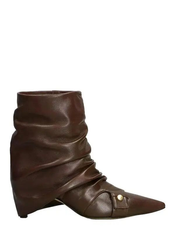THE SELLER Slouchy Pointed-toe Boots - Brown