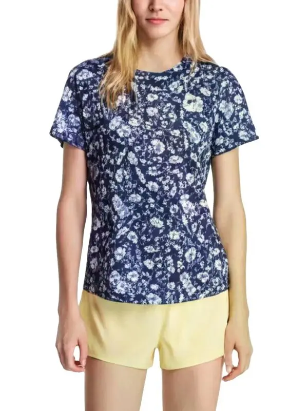 SAYSKY Floral Print Crewneck T-shirt - Blue