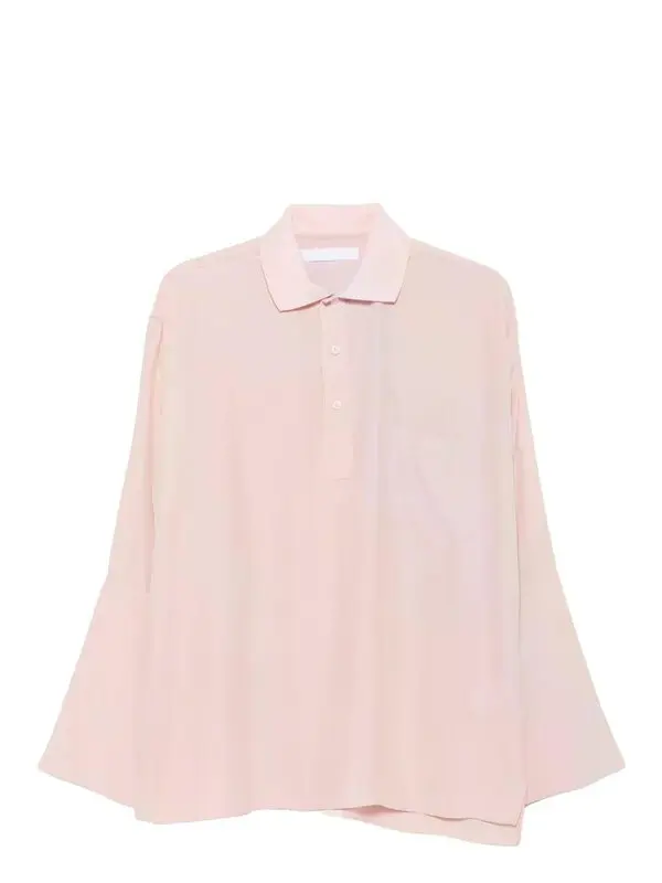 ALAINPAUL Bell-sleeve Polo Top - Pink