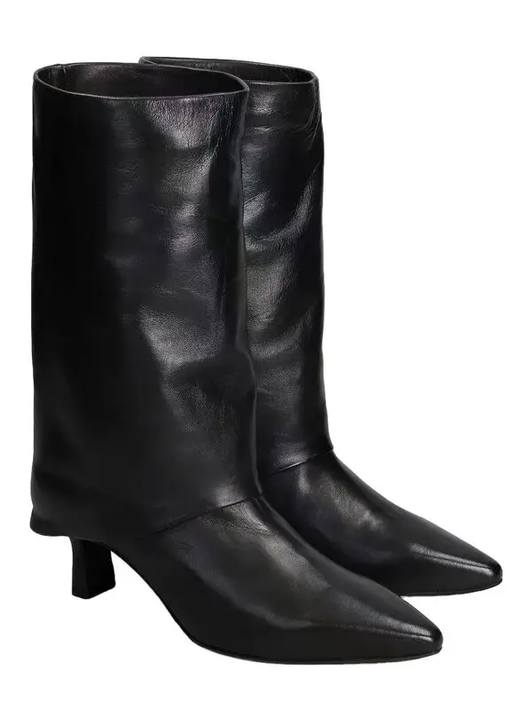 THE SELLER Fold-over Pointed-toe Boots - Black