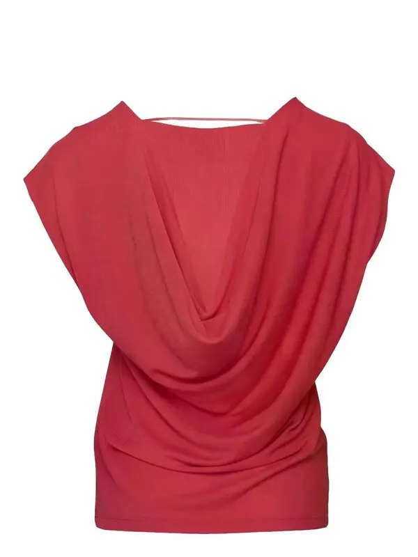 CLUB21 Drape-back Crepe Top - Red