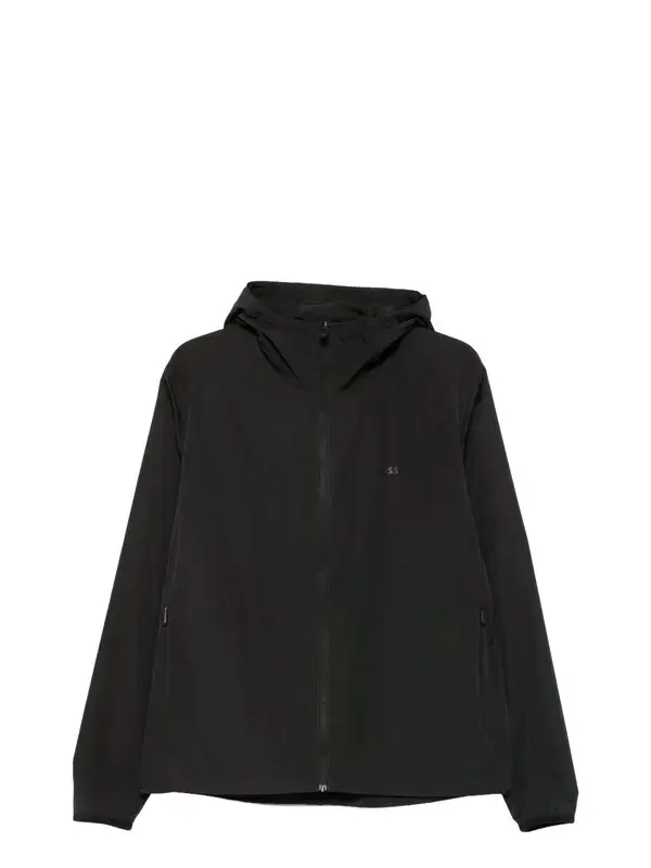BOSS Hooded Zip-up Jacket With Logo Detail - Black