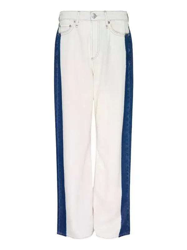 Rag & Bone Logan Wide-leg Jeans With Contrast Side Panels - Neutrals