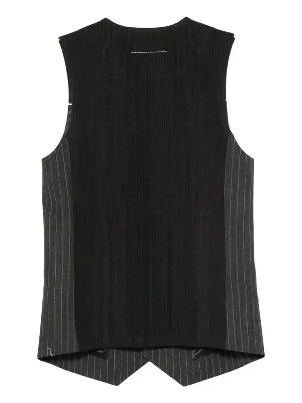 MAISON MARGIELA Pinstripe Sleeveless Waistcoat - Grey