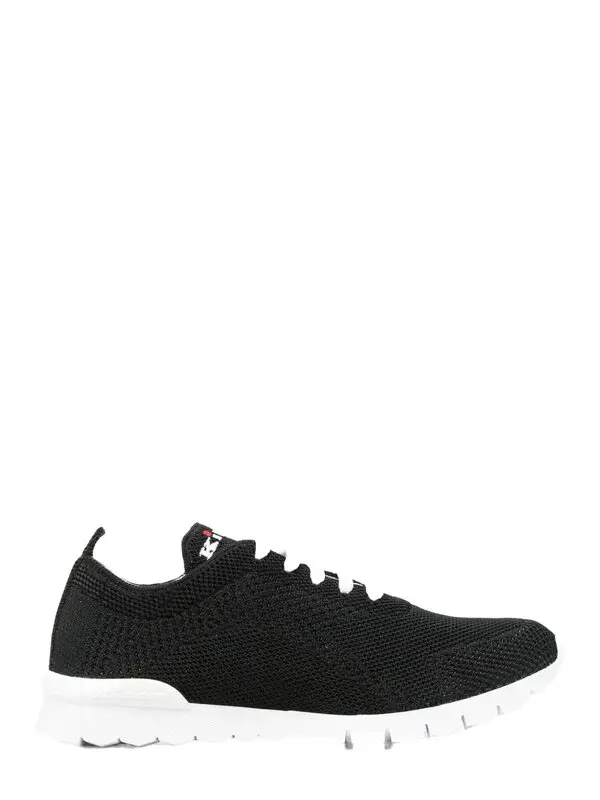 Kiton Logo-embroidered Interwoven Sneakers - Black