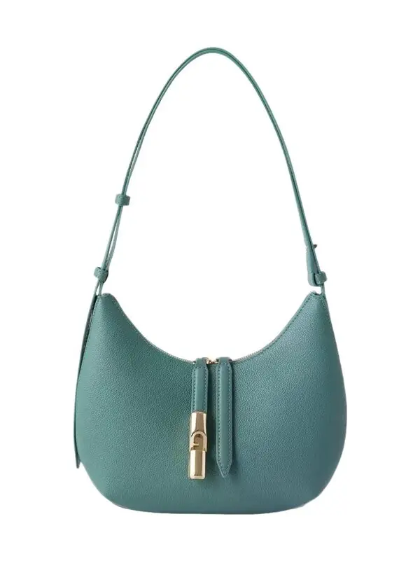 Furla Goccia Grained Leather Shoulder Bag - Green