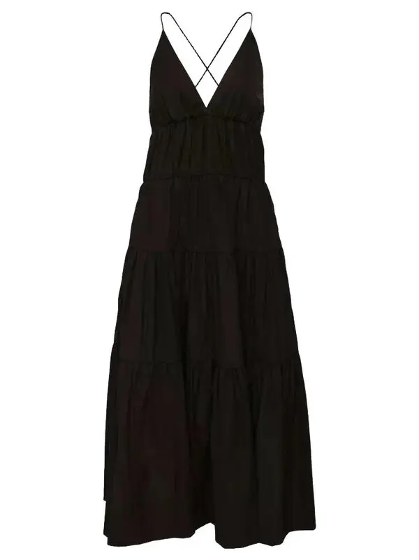 CLUB21 Cut-out Tiered Maxi Dress - Black