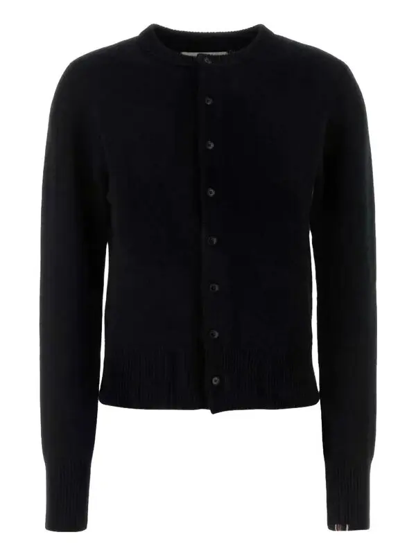 Extreme Cashmere Crew Neck Button-up Cardigan - Black