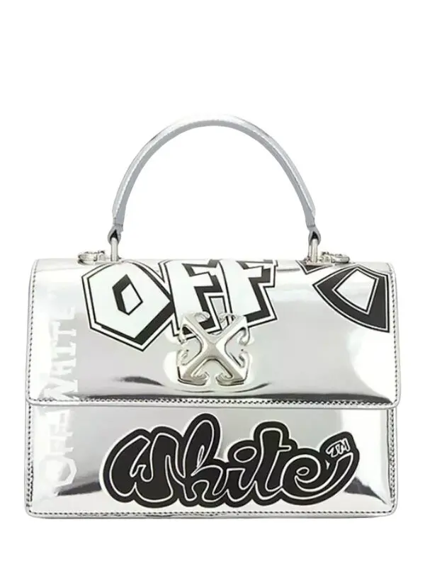 Off-White Jitney 1.4 Logo-print Shoulder Bag - Silver