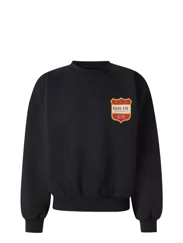 Rhude Logo-print Cotton Sweatshirt - Black