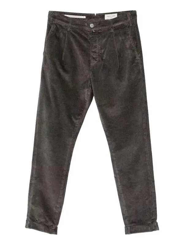 Jacob Cohen Henry Pleated Corduroy Trousers - Grey