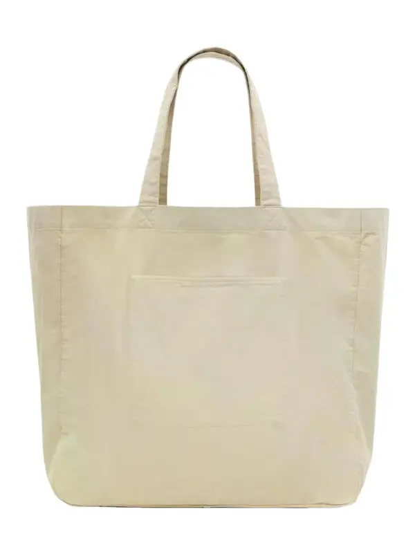 Closed Embroidered Logo-patch Tote Bag - Neutrals