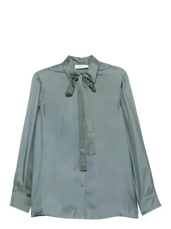 Zimmermann Pussy-bow Collar Shirt With Tassel Detail - Blue