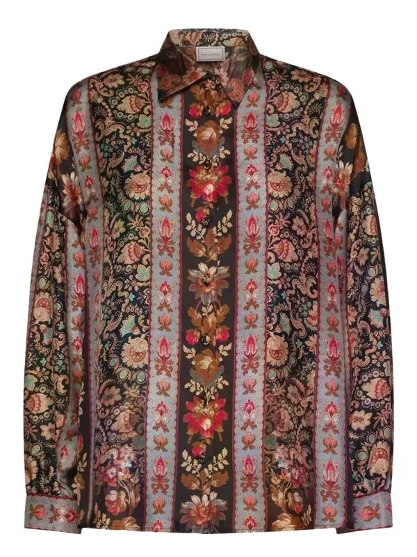 PIERRE-LOUIS MASCIA Aloe Floral-print Paisley Blouse - Brown