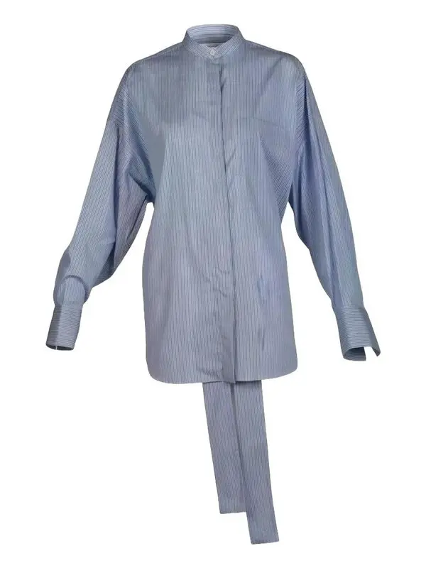 Valentino Garavani Striped Tie-detail Shirt - Blue