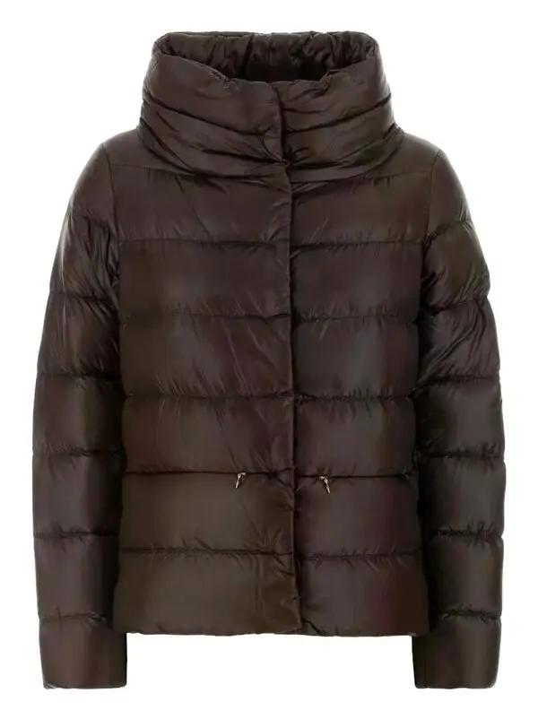 Herno Quilted Funnel Neck Jacket - Brown