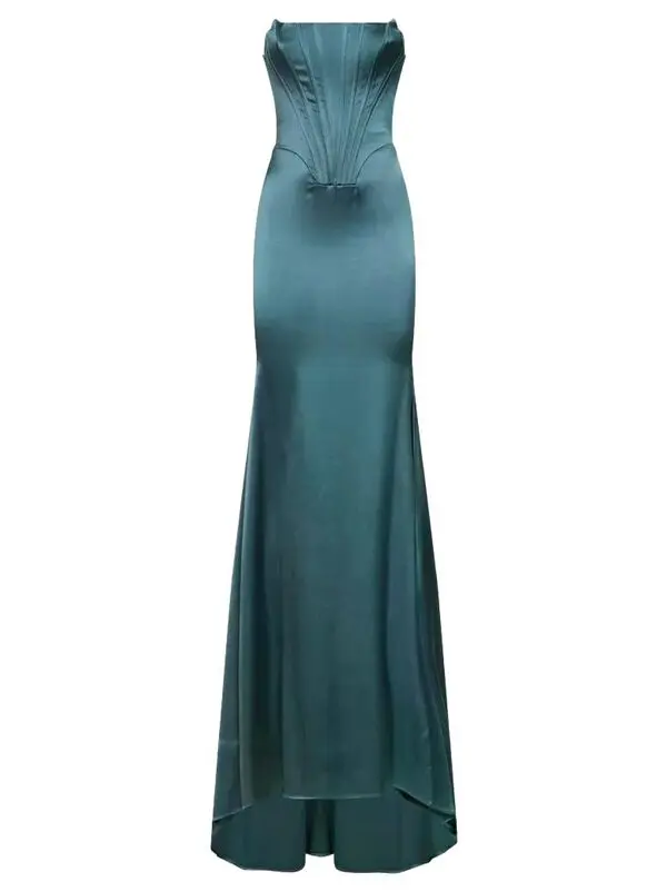 Giuseppe Di Morabito Strapless Bustier Asymmetric Gown - Blue
