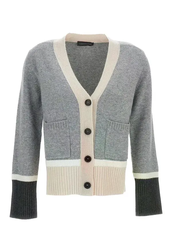 Lorena Antoniazzi Color-block V-neck Cardigan - Grey