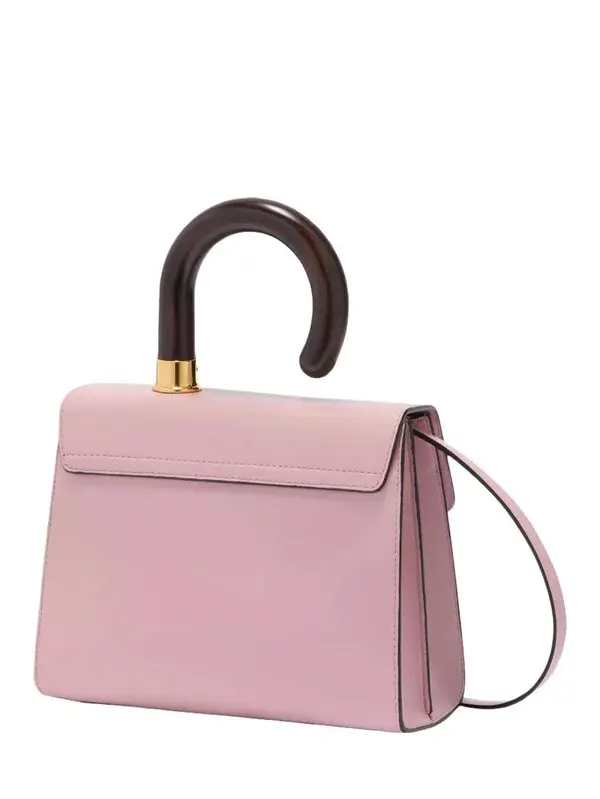 Moschino Curved-handle Leather Tote Bag - Pink