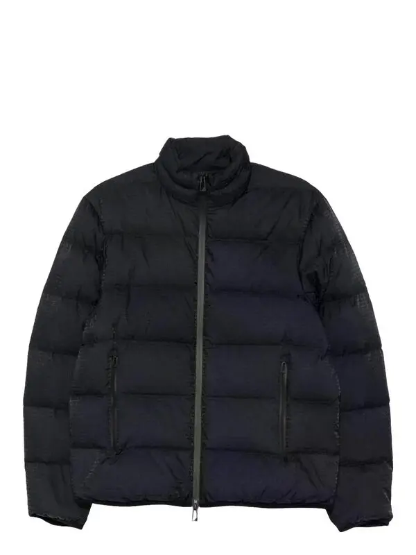 Emporio Armani Quilted Logo Print Jacket - Black