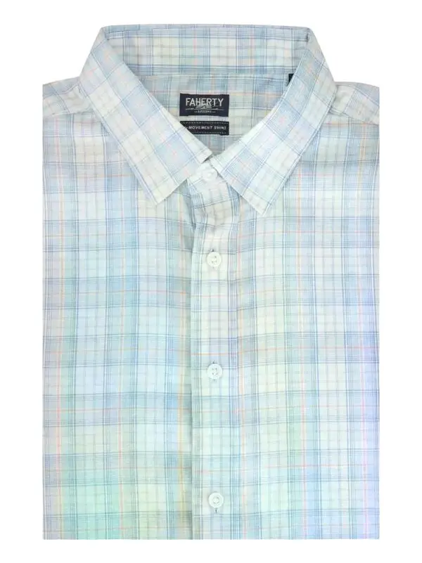 Faherty Brand The Movement™ Plaid-pattern Button-down Shirt - White