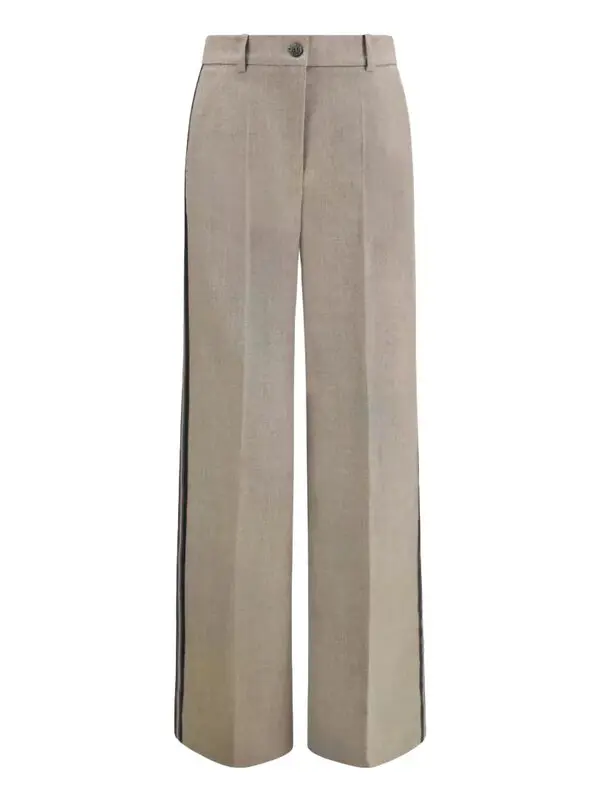 P.a.r.o.s.h Beige Side Stripe Wide-leg Trousers - Neutrals